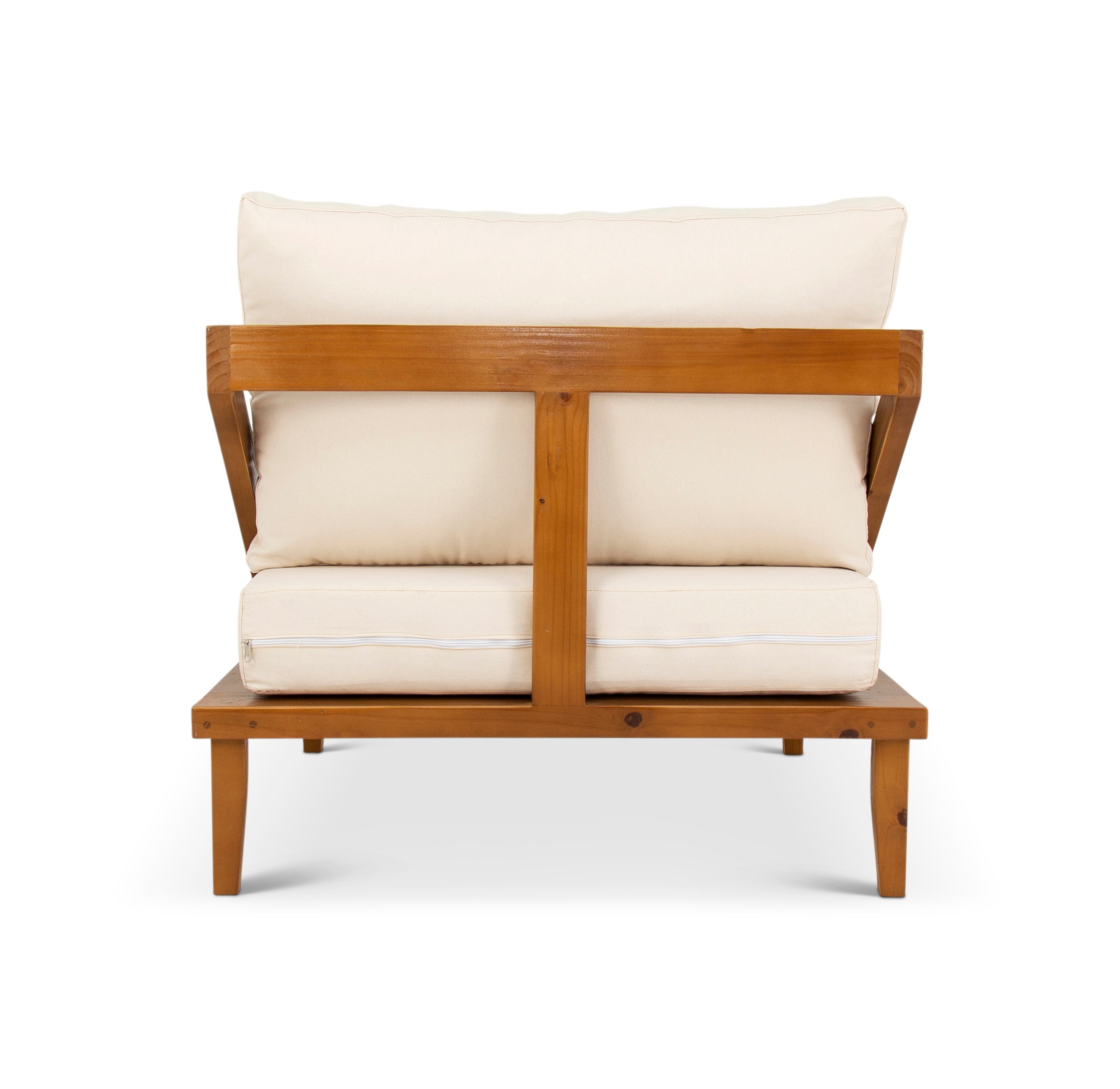 Bahama Single Seater Pine Patio Couch (Outdoor Canvas Cushions ...