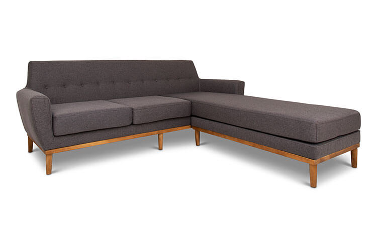 Jansen Three Seater L Shape Couch: Retro Chic | Pascal Furniture