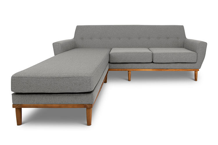 Jansen Three Seater L Shape Couch: Retro Chic | Pascal Furniture